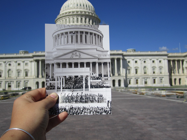 The inaugural stand in front of the Capitol Building, Washington, DC. A ...