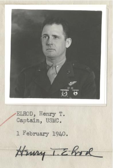 Photograph, Capt. Henry T. Elrod, February 1, 1940 – Annotation